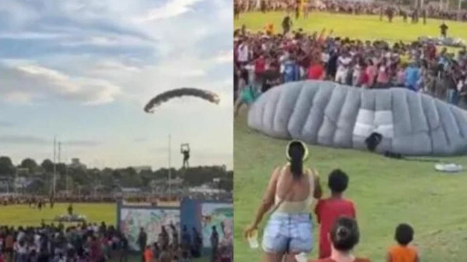 VEJA VÍDEO: paraquedista acerta mulher durante descida de voo ...